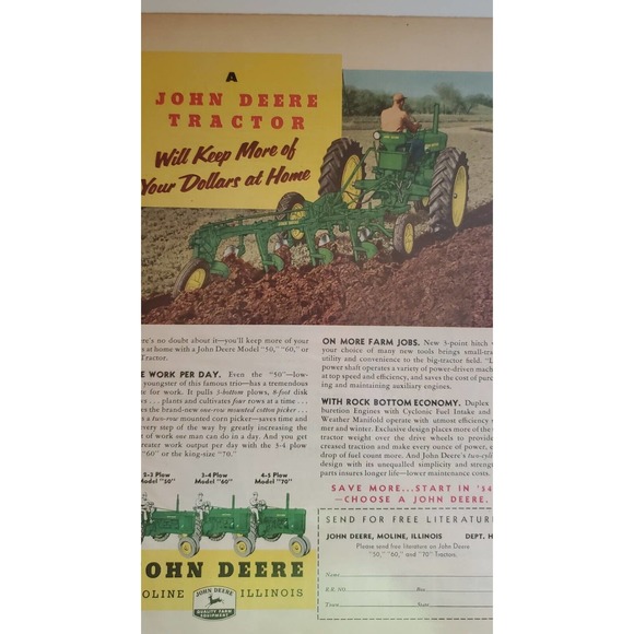 John Deere | Other | 954 John Deere 5 60 And 70 Two Cylinder Magazine ...